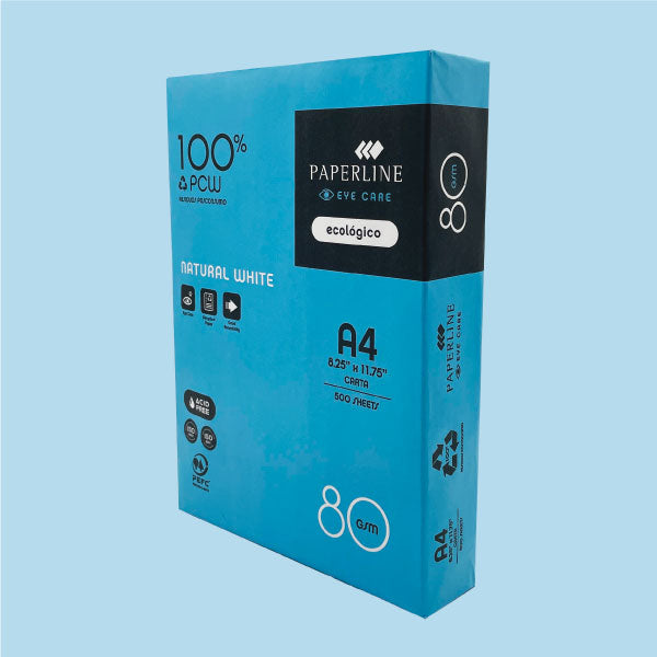 Paperline Eyecare Ecologico A4 100% Recycled Copy Paper 80gsm PEFC Certified White Ream/500 ...